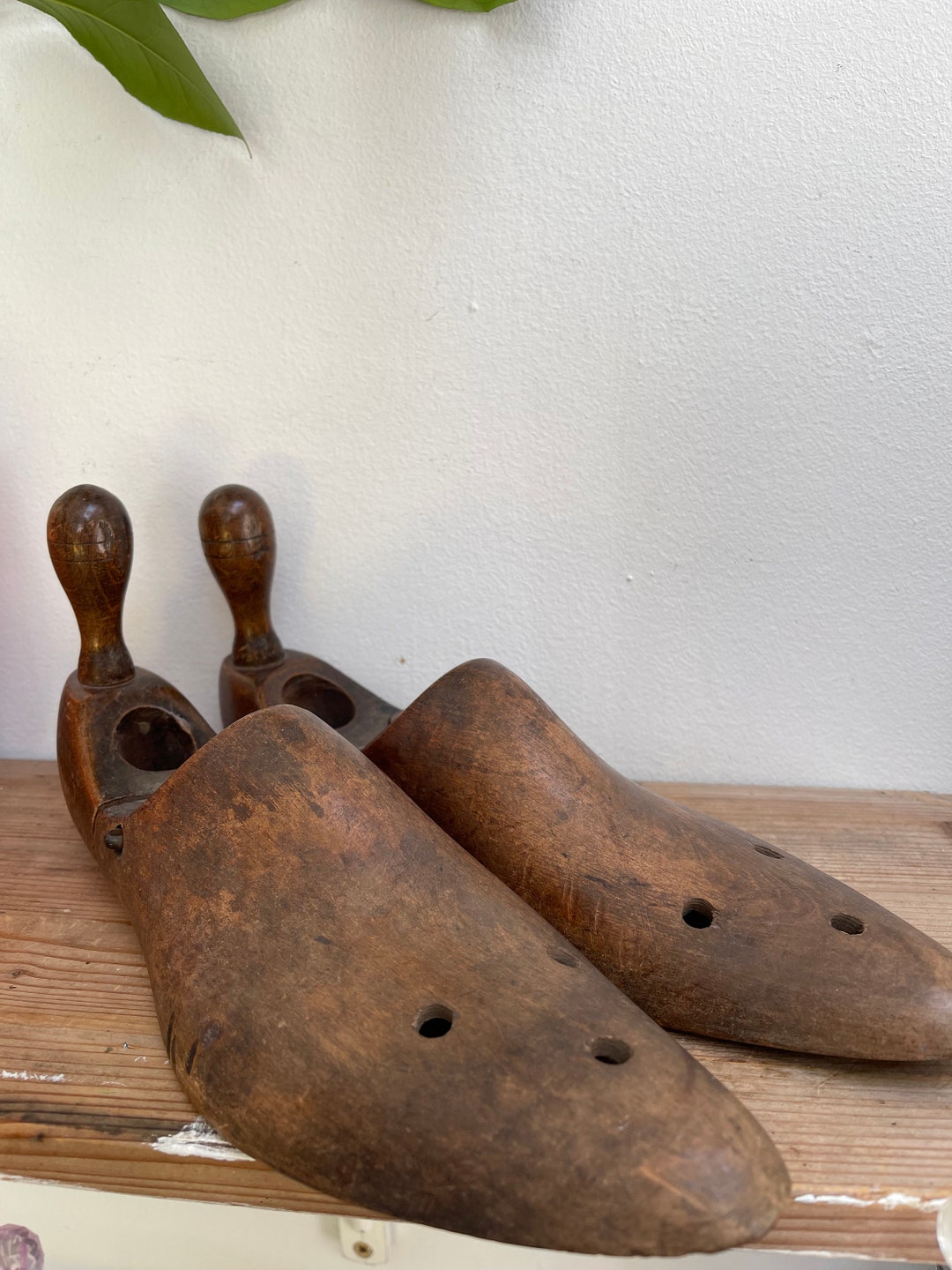 Vintage Wooden Shoe Trees/ Lasts, Folding, Hinged, Decorative, Bookends ...