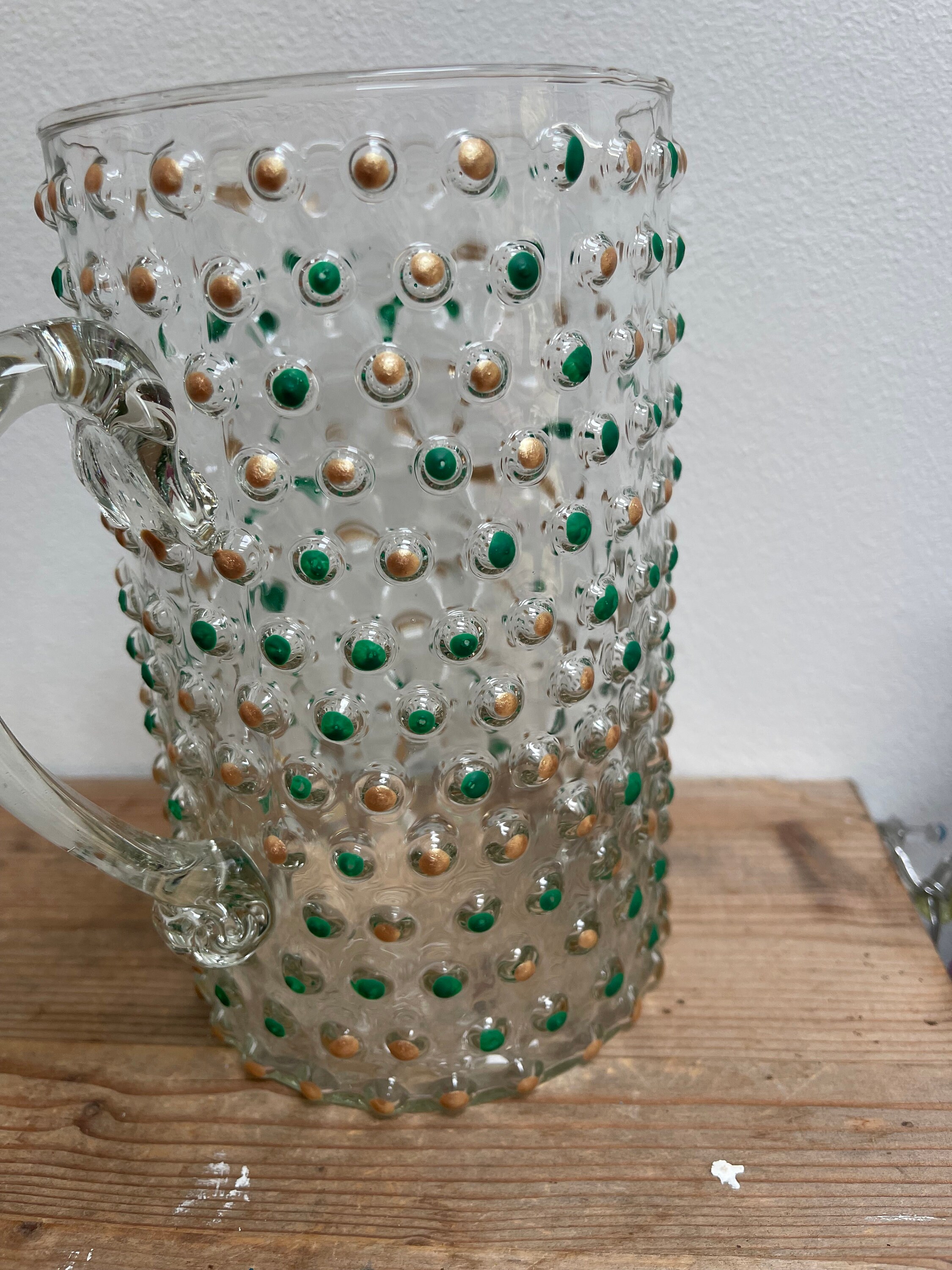 Hand Painted Glass Polka Dot Jug, Liquids, Fluids, Cocktails, Party ...