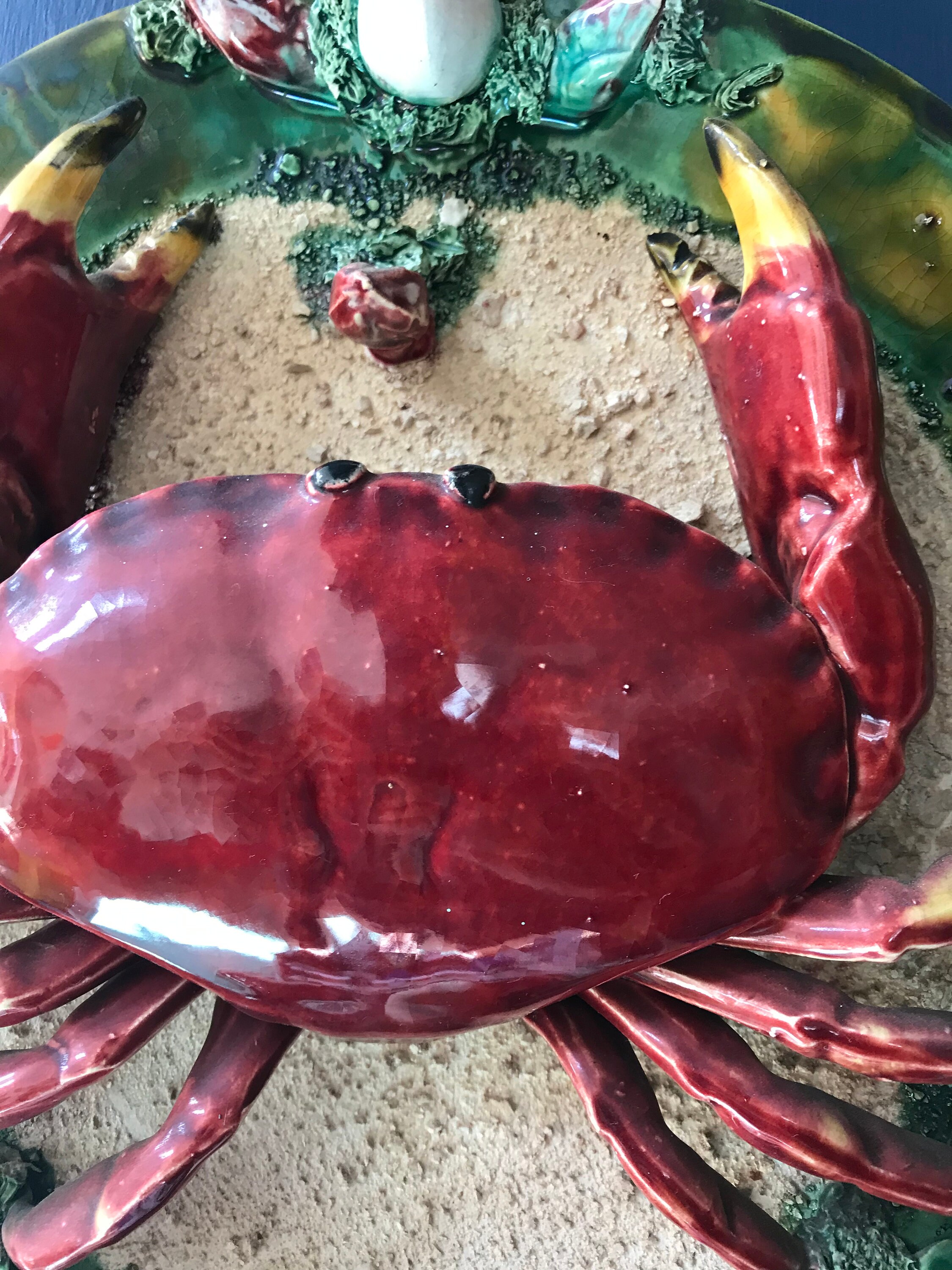 Majolica Palissy Style Crab Plate,vintage,portuguese,shellfish,wall ...