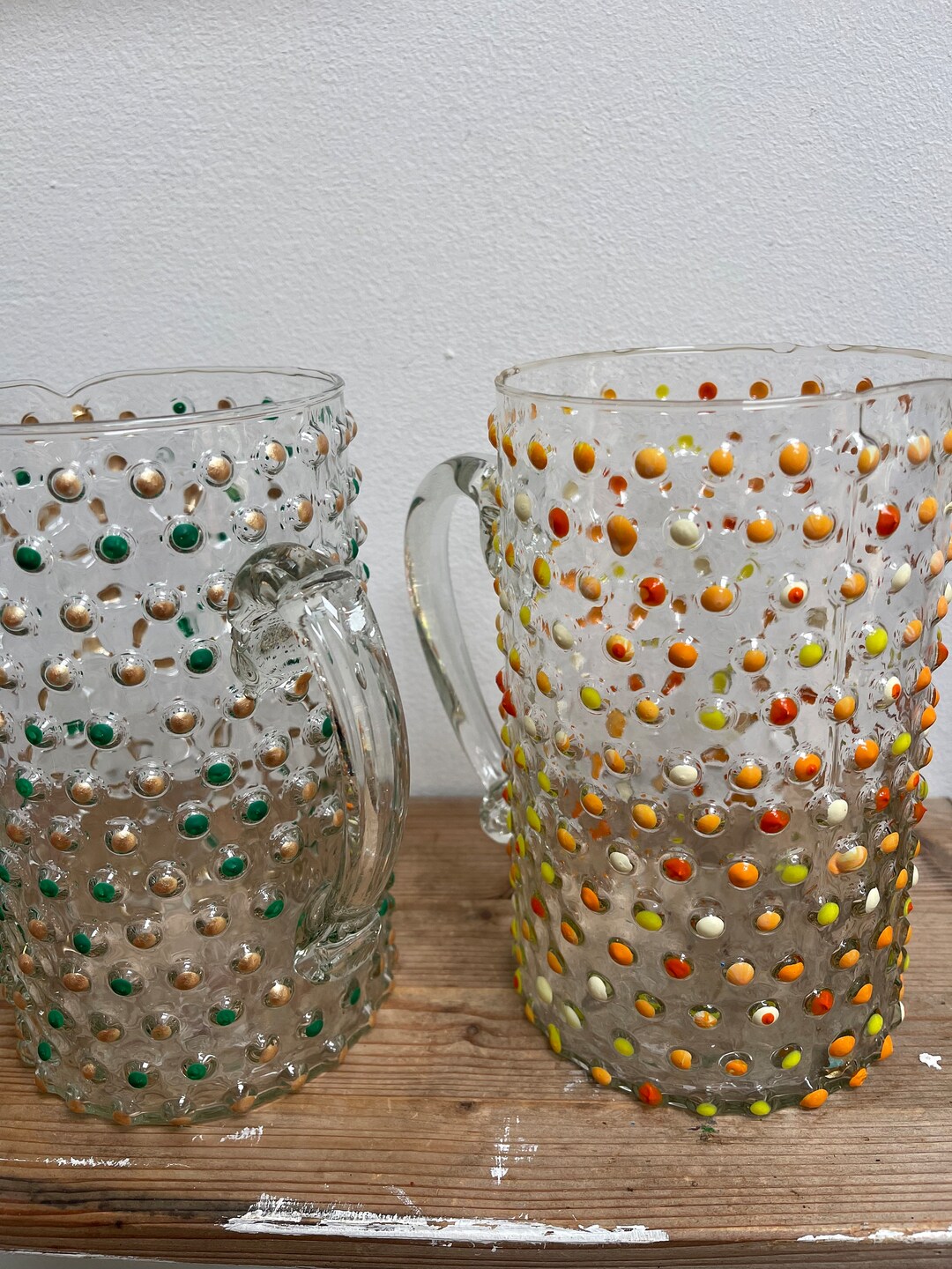 Hand Painted Glass Polka Dot Jug, Liquids, Fluids, Cocktails, Party ...