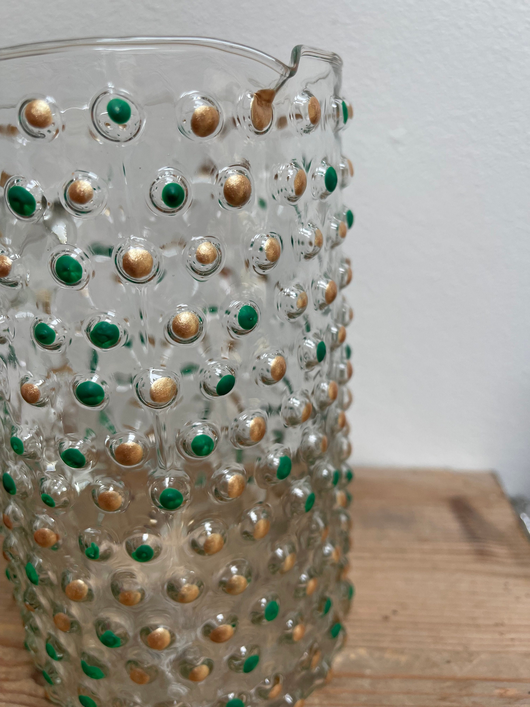 Hand Painted Glass Polka Dot Jug, Liquids, Fluids, Cocktails, Party ...