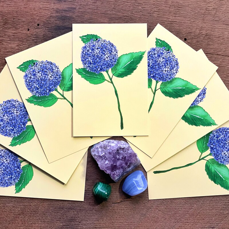 Hydrangea Postcard - Etsy
