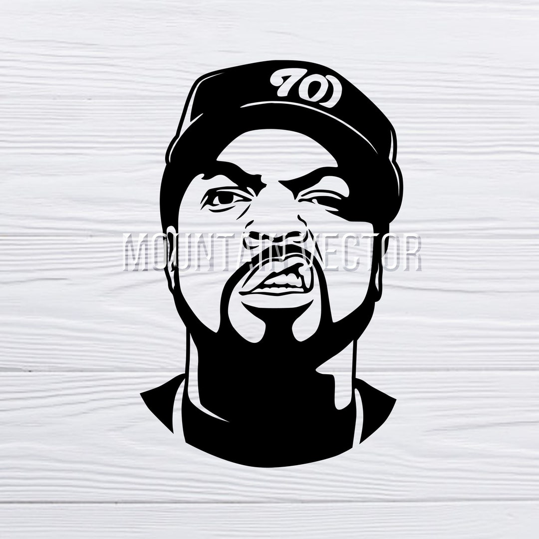 Ice Cube SVG, Ice Cube Portrait SVG, Ice Cube Silhouette PNG, Perfect ...