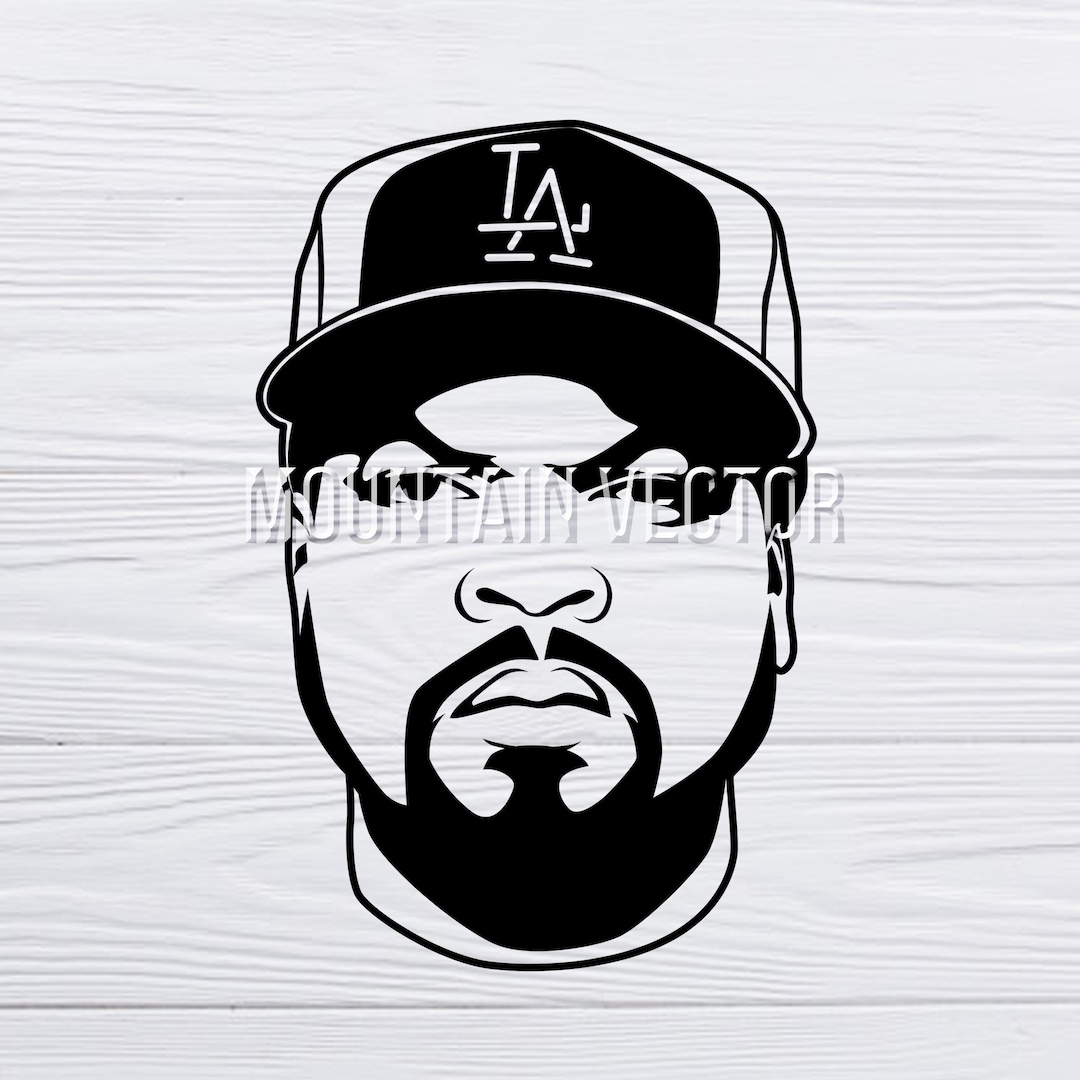 Ice Cube SVG, Ice Cube Portrait SVG, Ice Cube Silhouette, Perfect for ...