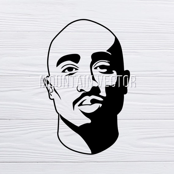 2PAC Svg Tupac Shakur Silhouette Svg Tupac Shakur Portrait | Etsy Singapore