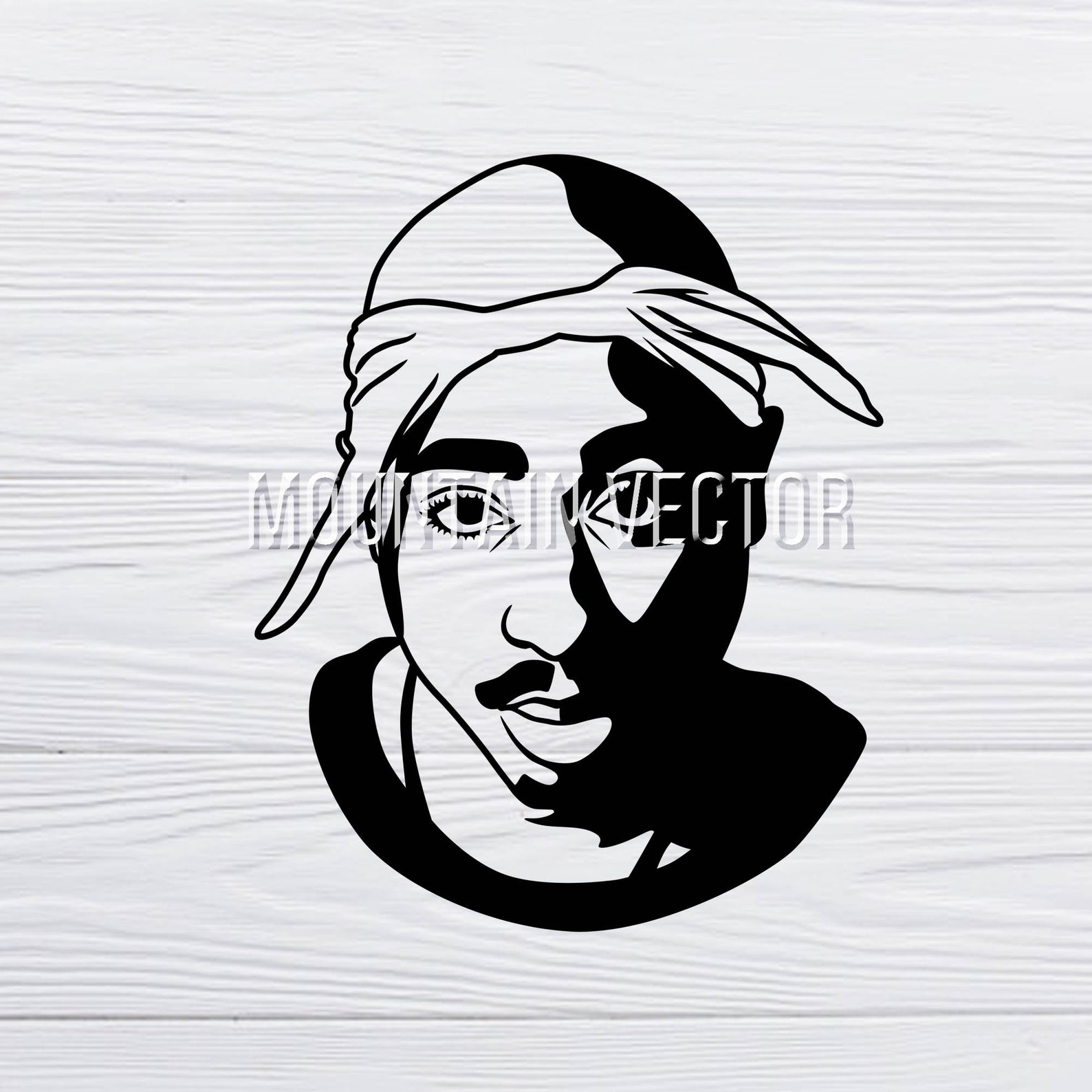 2PAC SVG, Tupac Shakur Silhouette Svg, Tupac Shakur Portrait SVG ...
