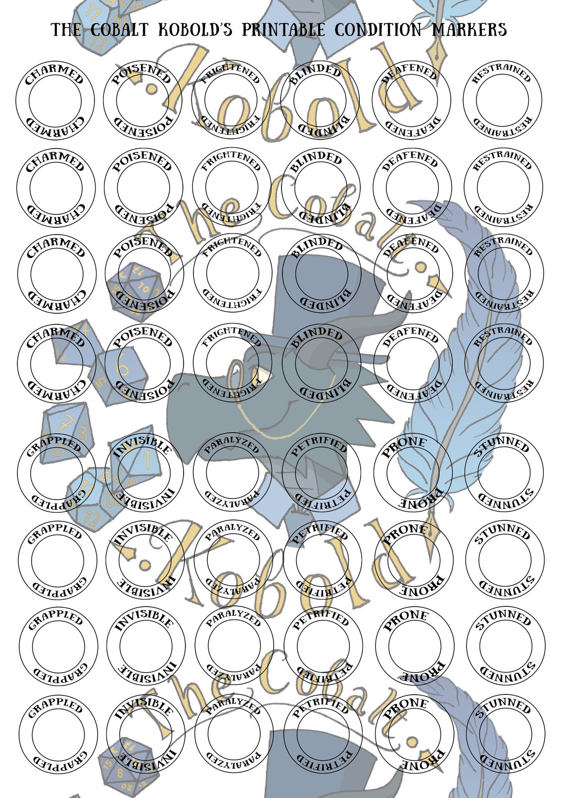 Printable Condition Markers - Digital PDF - Etsy