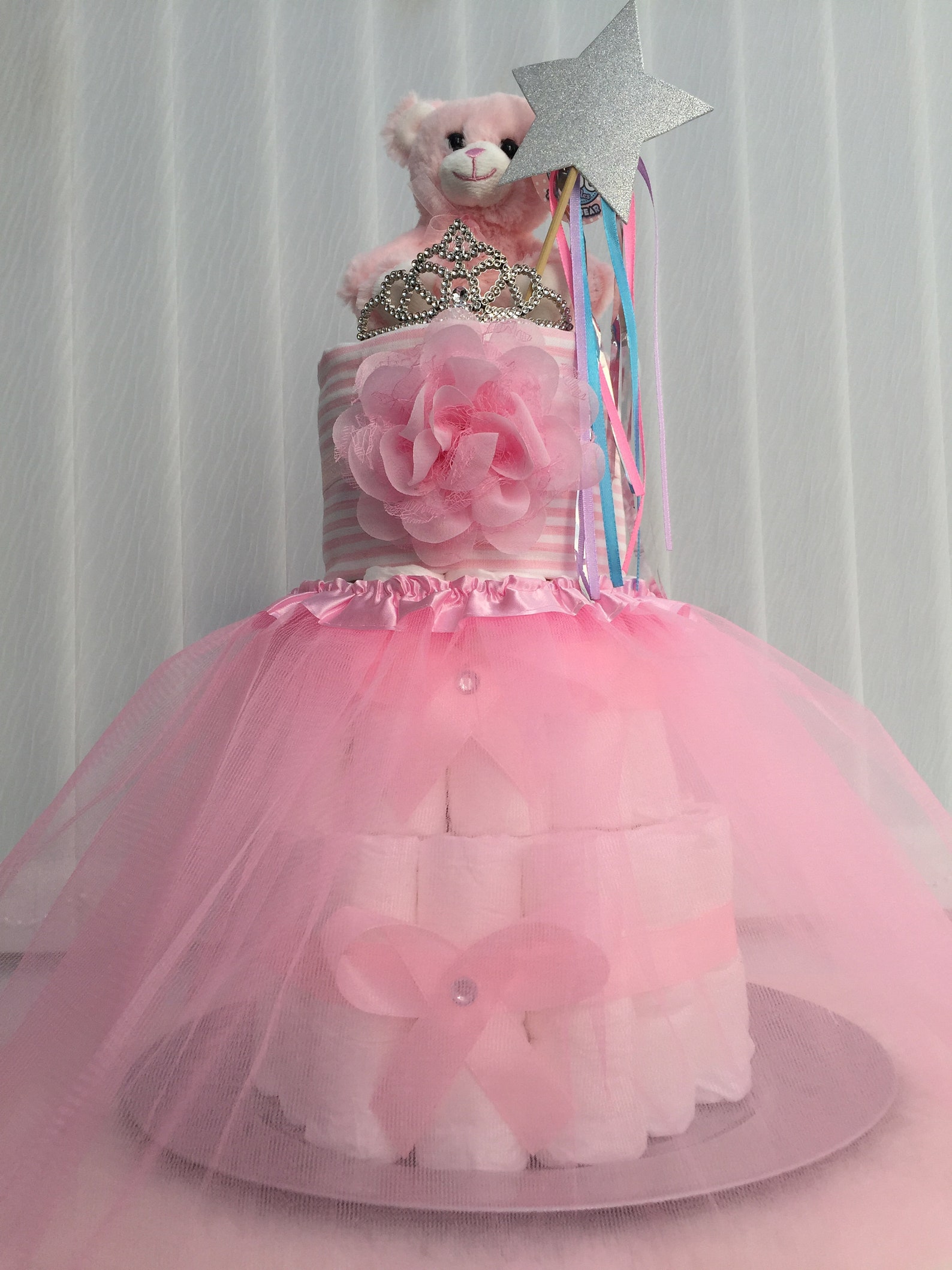 Beautiful 3 Tier Princess Tutu Nappy Cake - Etsy UK