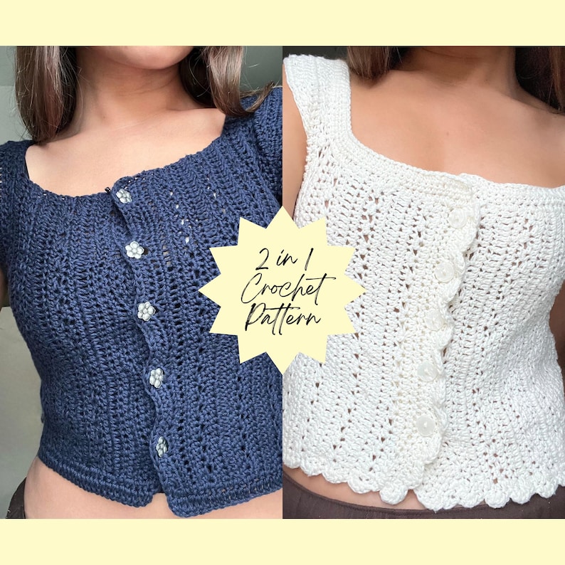 2 in 1 Crochet Top Pattern - the Dusk and Dawn Tops - Etsy
