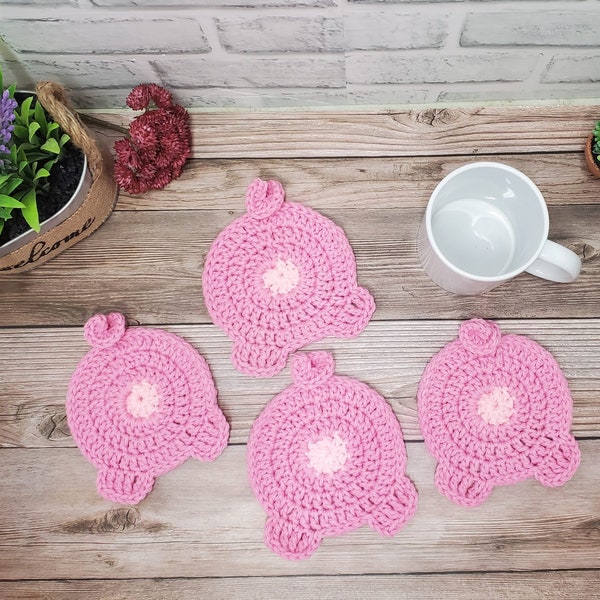 Crochet Pig Coasters - Etsy