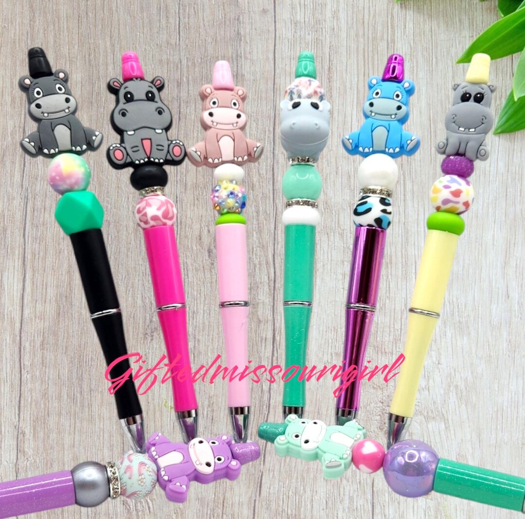 LAST CHANCE Hippopotamus Ink Pen // Hippo Pen // Beaded Pen // Ready to ...