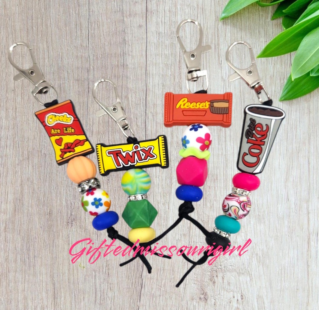Drinks and Snacks Themed Beaded Keychain // Many Options // Ready to ...