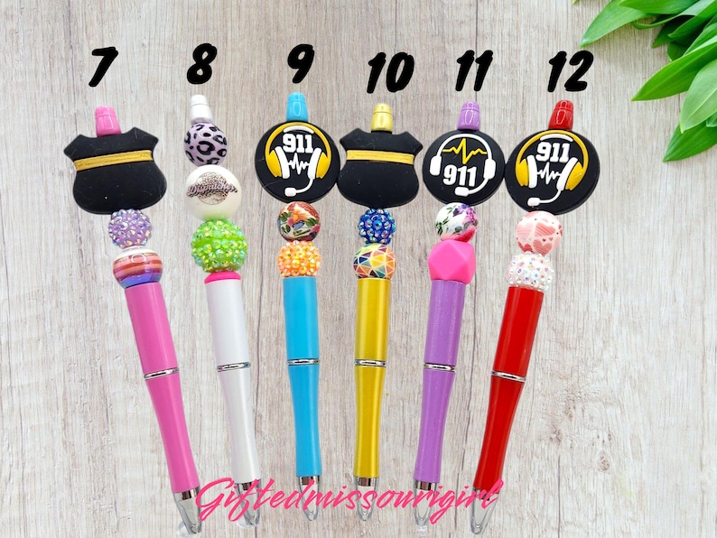 Dispatch Beaded Ink Pen // 911 // Police // Thin Gold Line // Fire ...