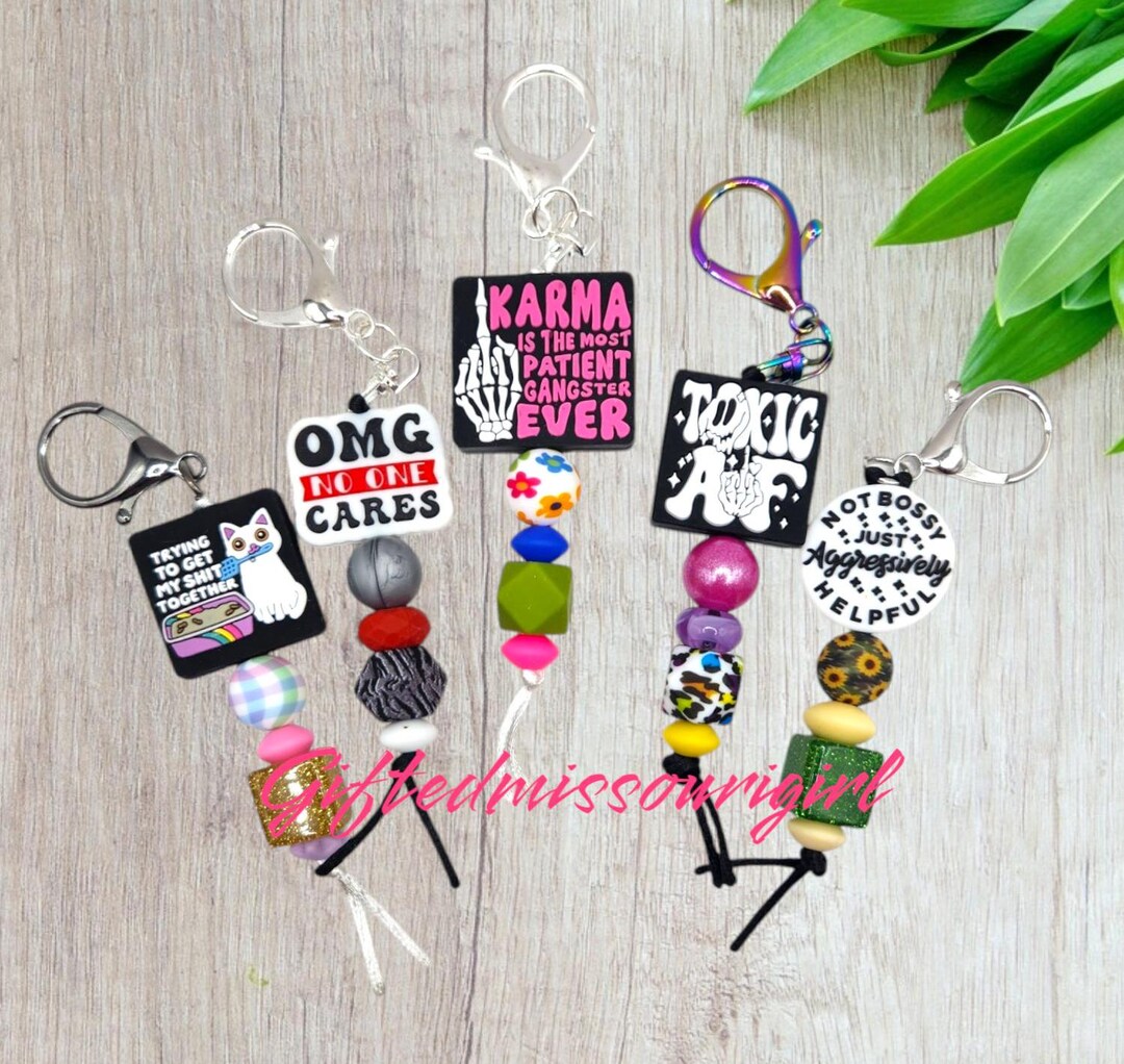 LAST CHANCE Funny & Sarcastic Beaded Keychain // Many Options ...