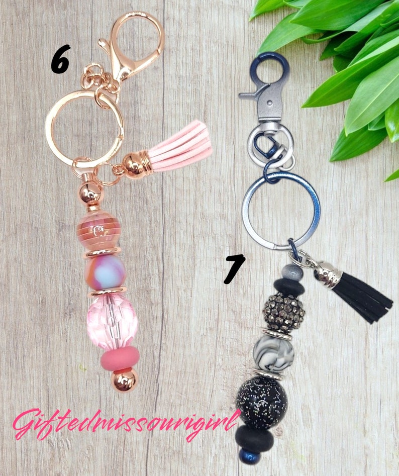 Simply Beaded Key Chain // Many Color Options // Ready to Ship L549 *1/ ...