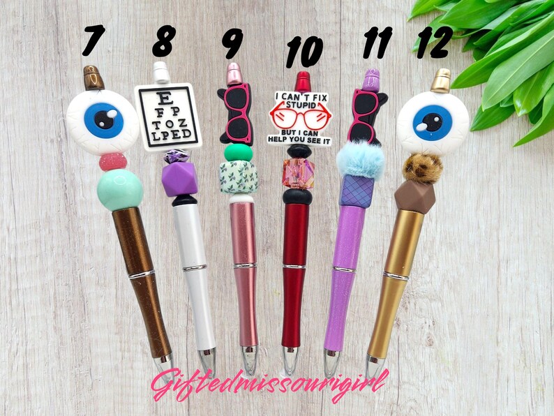 Eye Chart // Eye Doctor // Optometrist // Beaded Pen // Pen Gift Set ...
