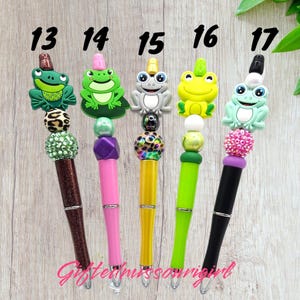 Frog Ink Pen // Beaded Pen // Many Options // Pen Gift Set // Ready to ...