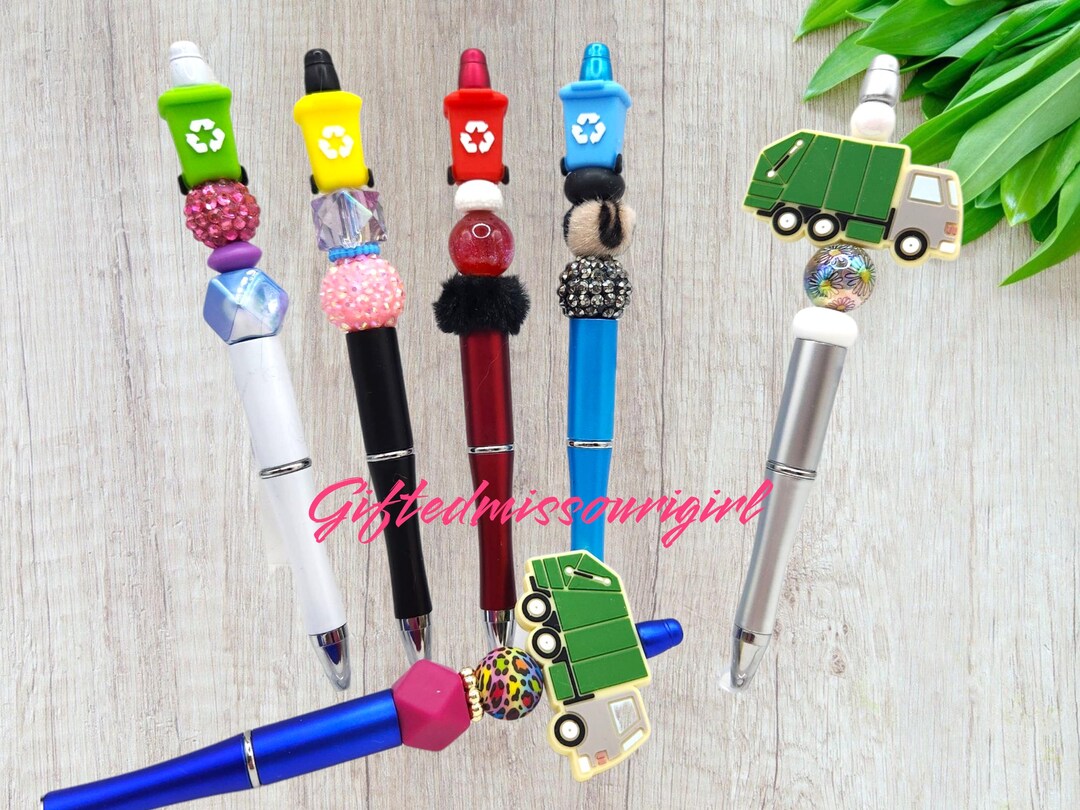 Garbage Truck // Garbage Can // Recycle Can // Beaded Pen // Ready to ...