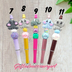 Elephant // Beaded Pen // Many Options // Pen Gift Set // Key Chain ...