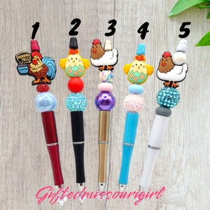 Chicken Pen // Rooster // Chick // Beaded Pen // Many Options // Pen ...