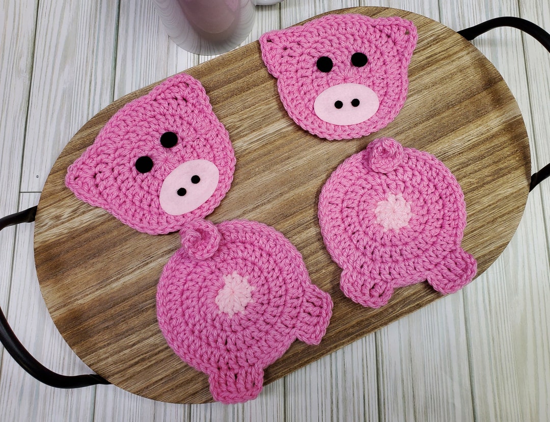 Pig Coasters // Set of 2 or 4 // Currently Being Made to Order - Etsy