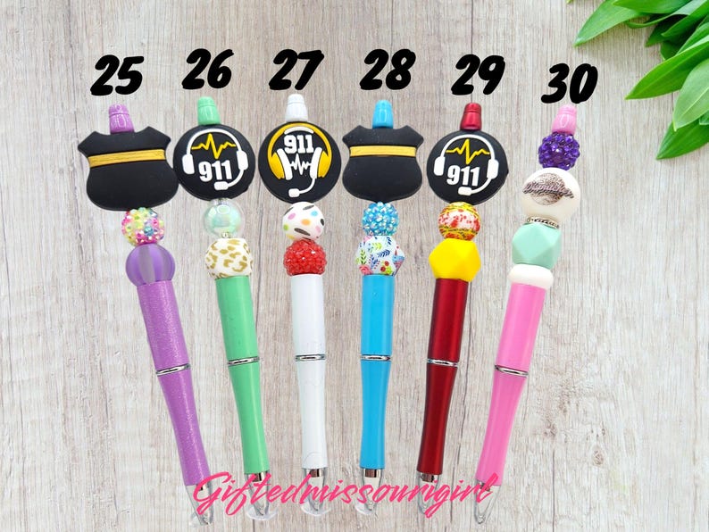 Dispatch Beaded Ink Pen // 911 // Police // Thin Gold Line // Fire ...