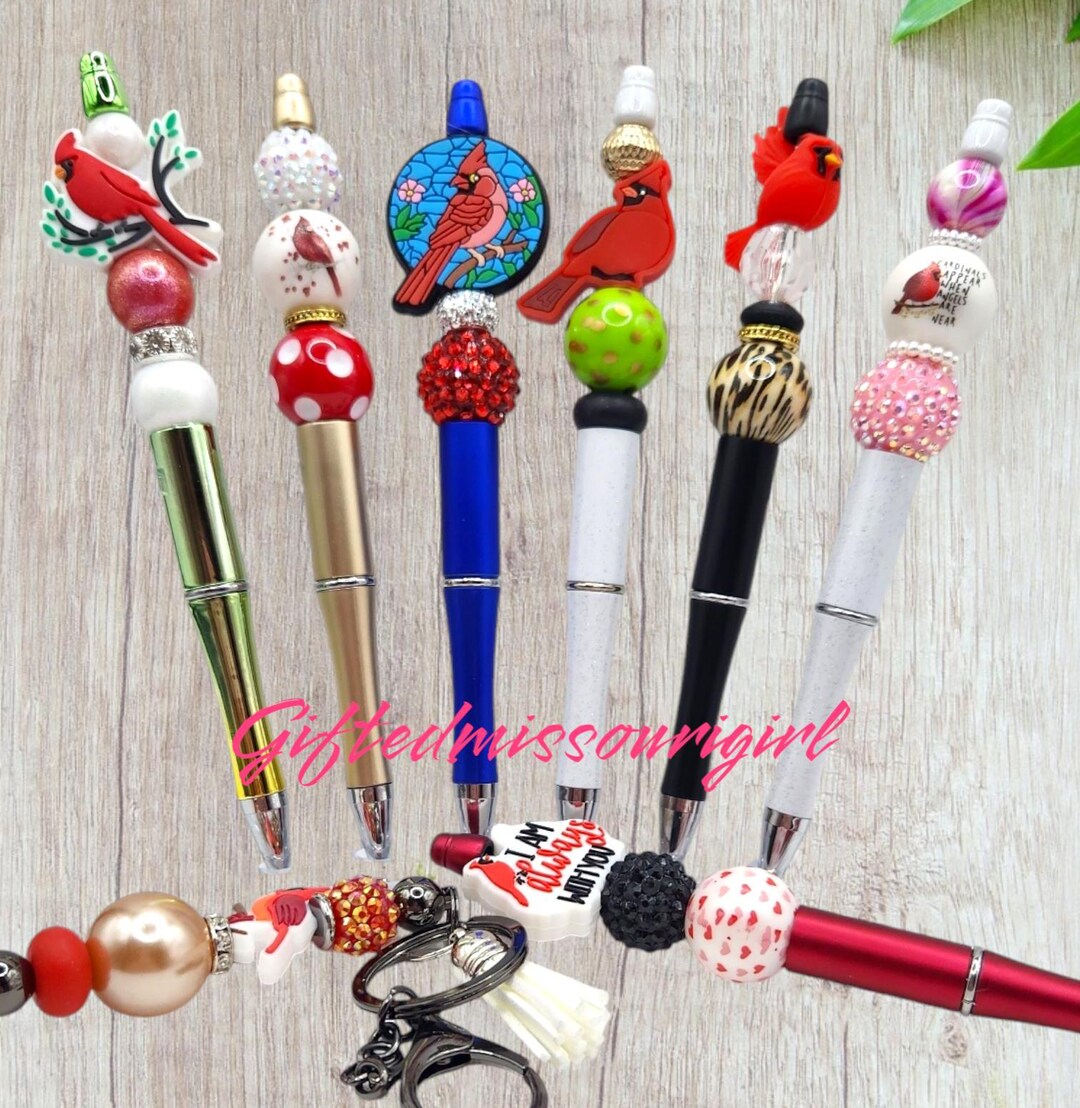 LAST CHANCE Cardinal Ink Pen // Red Bird // Bird // Beaded Pen // Many ...