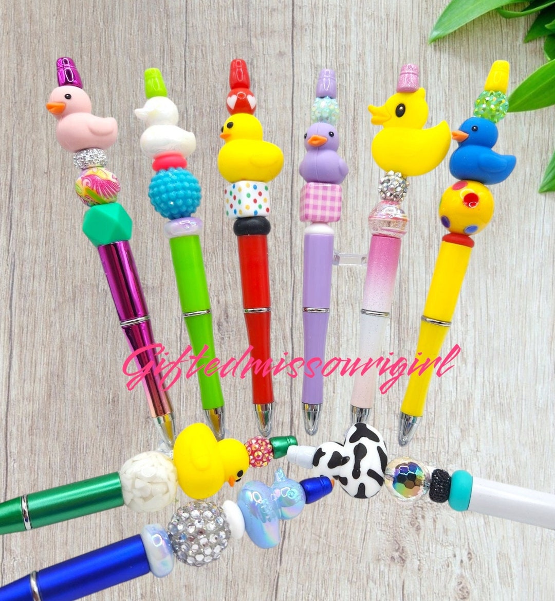 Duck Ink Pen // Rubber Ducky // Silicone & Acrylic // Bead Options ...