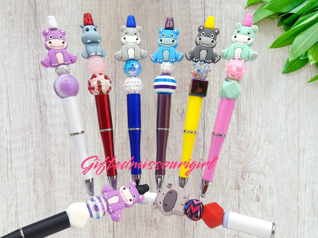 Hippopotamus Ink Pen // Hippo Pen // Beaded Pen // Ready to Ship 10/25 ...