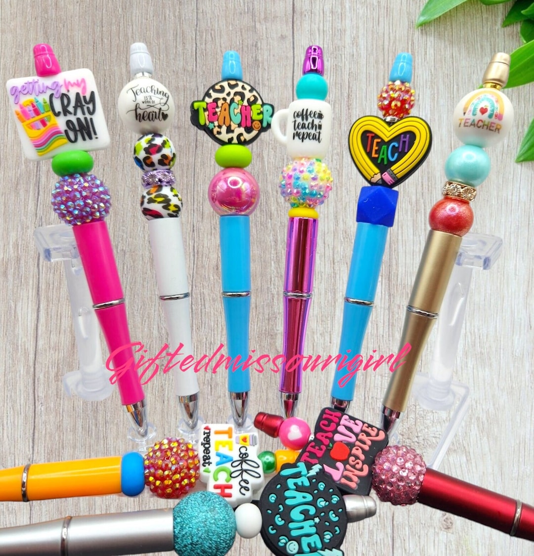 Teacher // Apple // Chalk // Crayons // Pencil // Inspire // Beaded Pen ...