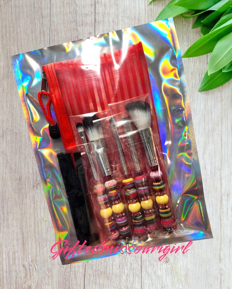 Boho Daisy Makeup Brush Set // 5 Piece // Beaded Makeup Brushes ...