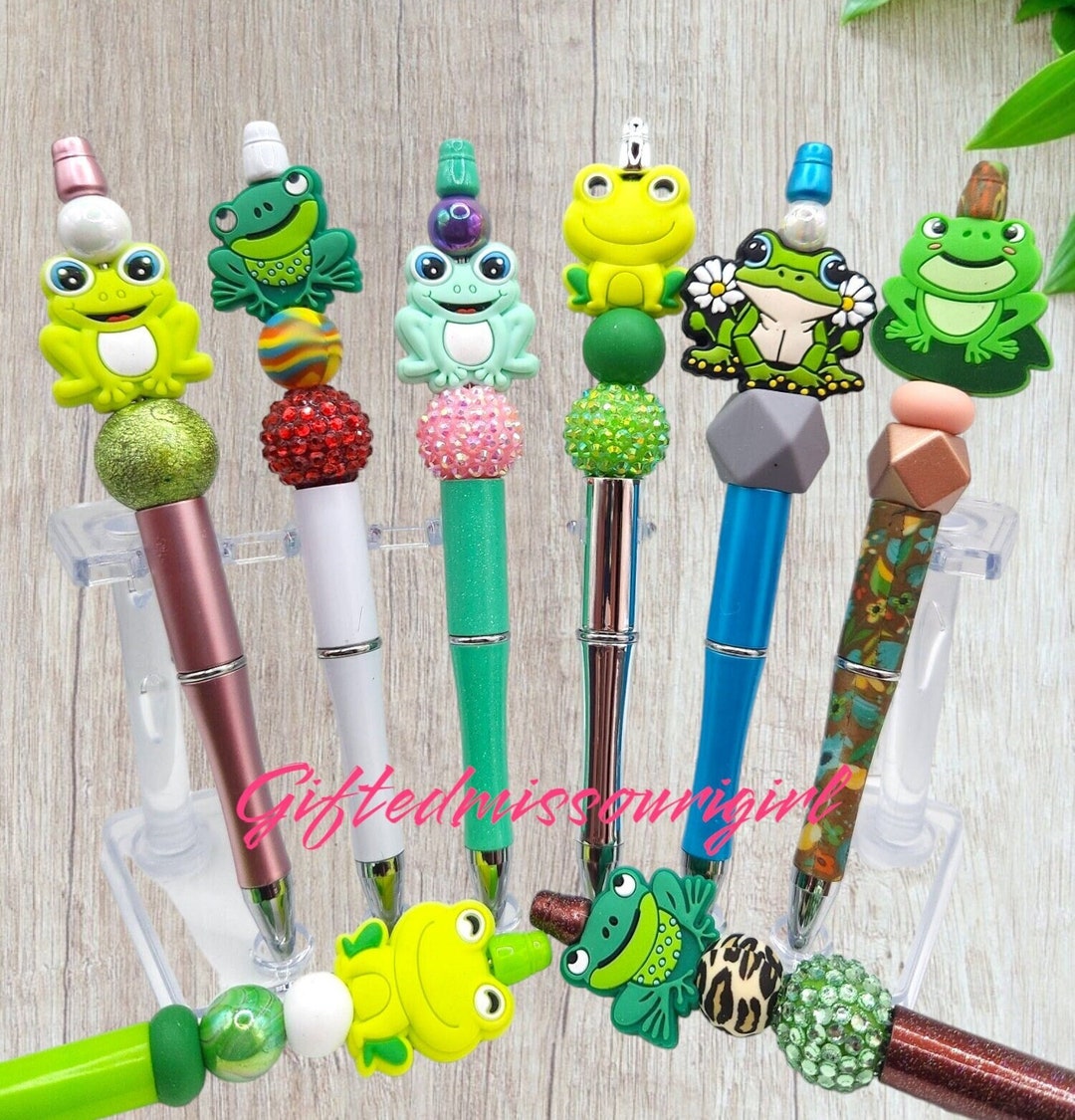 Frog // Beaded Pen // Many Options // Pen Gift Set // Key Chain ...