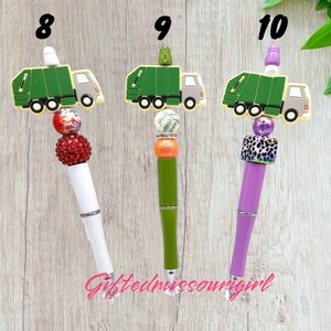 Garbage Truck // Garbage Can // Recycle Can // Beaded Pen // Pen Gift ...