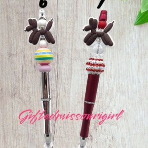 Balloon Animal Dog // Beaded Pen // Many Options // Pen Gift Set // Key ...