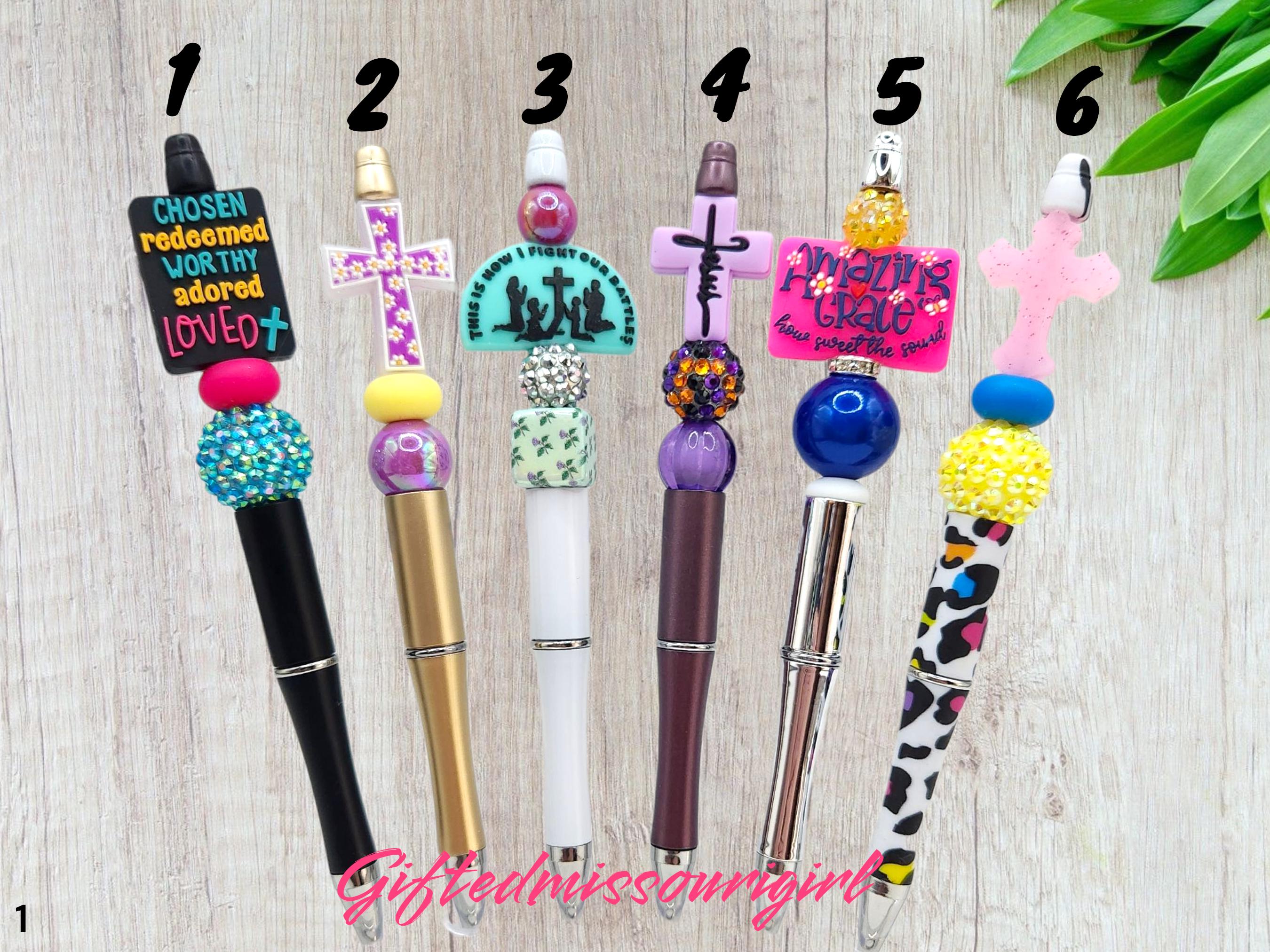 Faith Ink Pen // God // Cross // Religious // Beaded Pen // Many ...