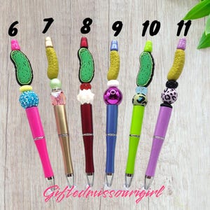 Pickle Pen // Beaded Ink Pen // Pen Gift Set // Key Chain // Ready to ...