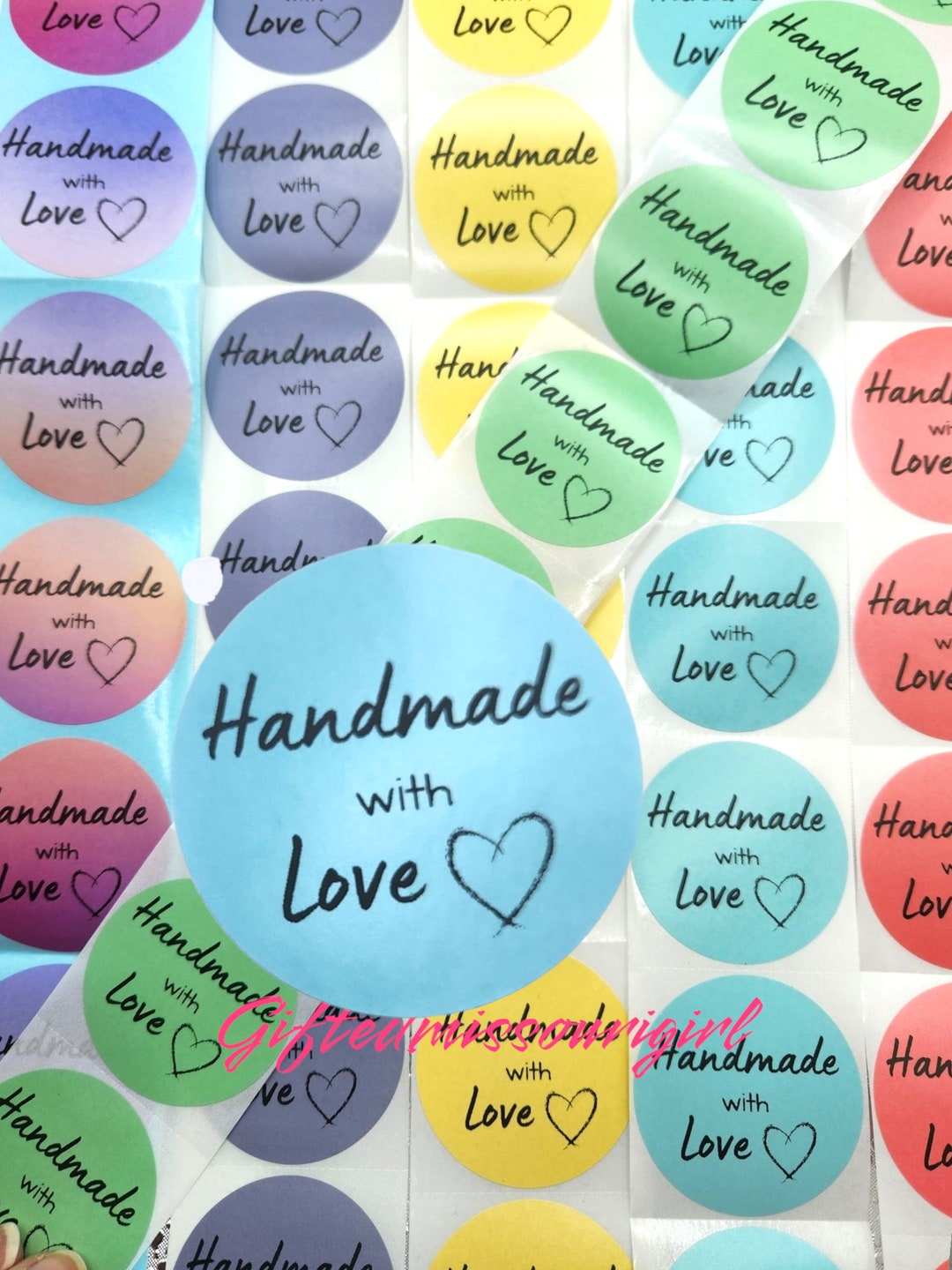 Handmade With Love Sticker // Small Business Sticker // Thermal Label ...