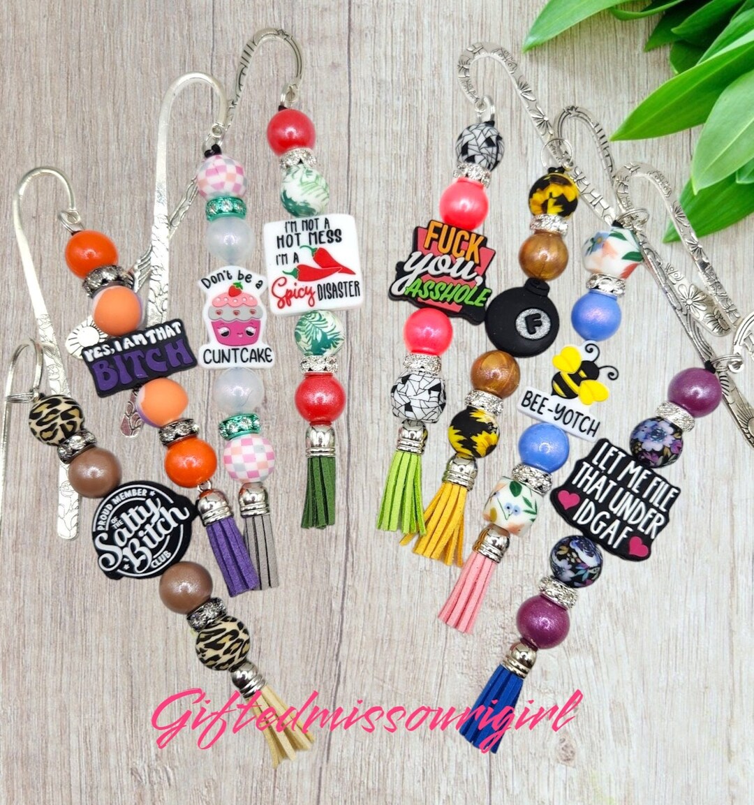 Sarcastic & Funny Bookmarks // Sarcasm // Book Mark // Metal // Beaded ...