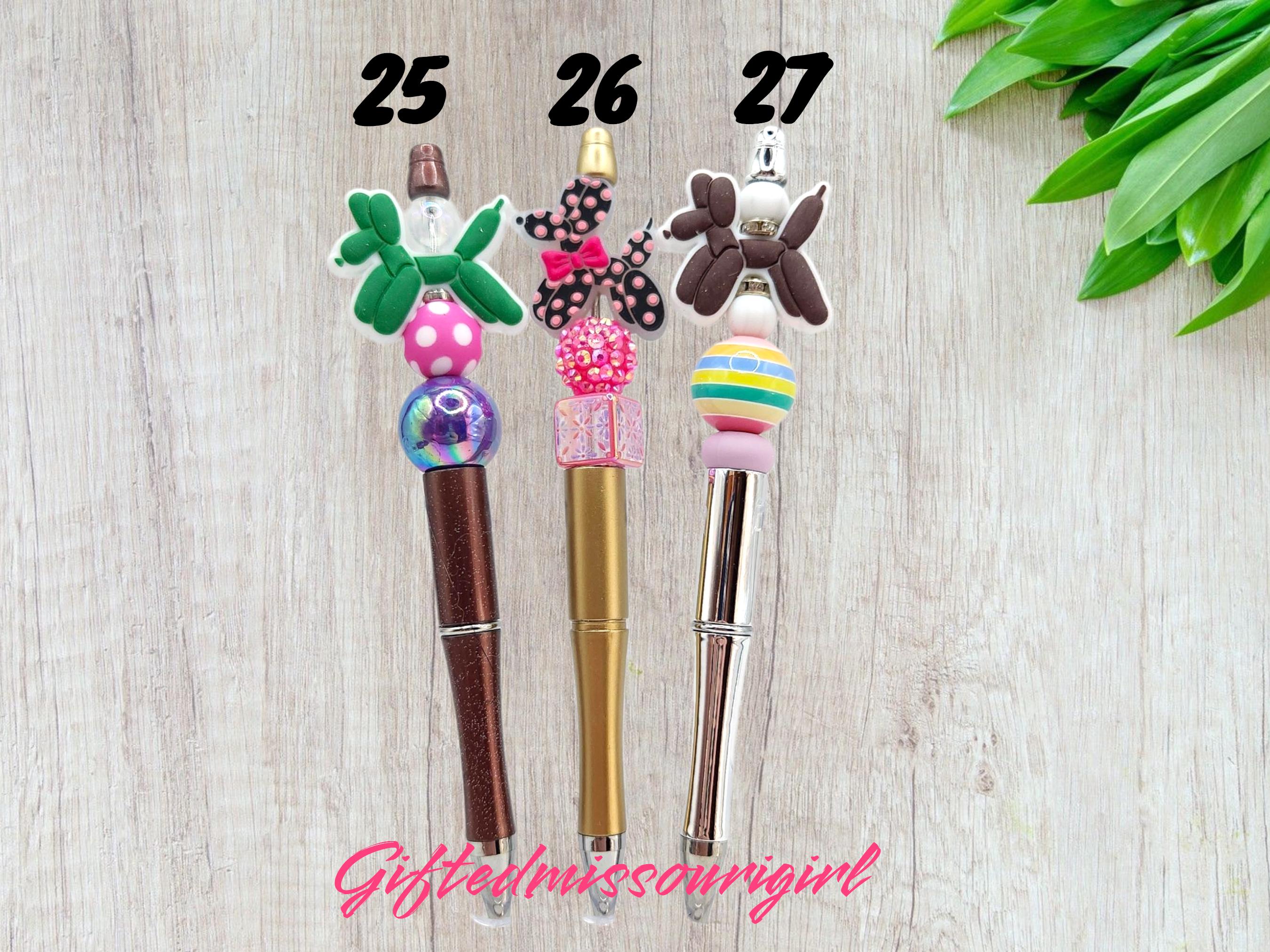 Balloon Animal Dog Ink Pen // Beaded Pen // Many Options // Ready to ...