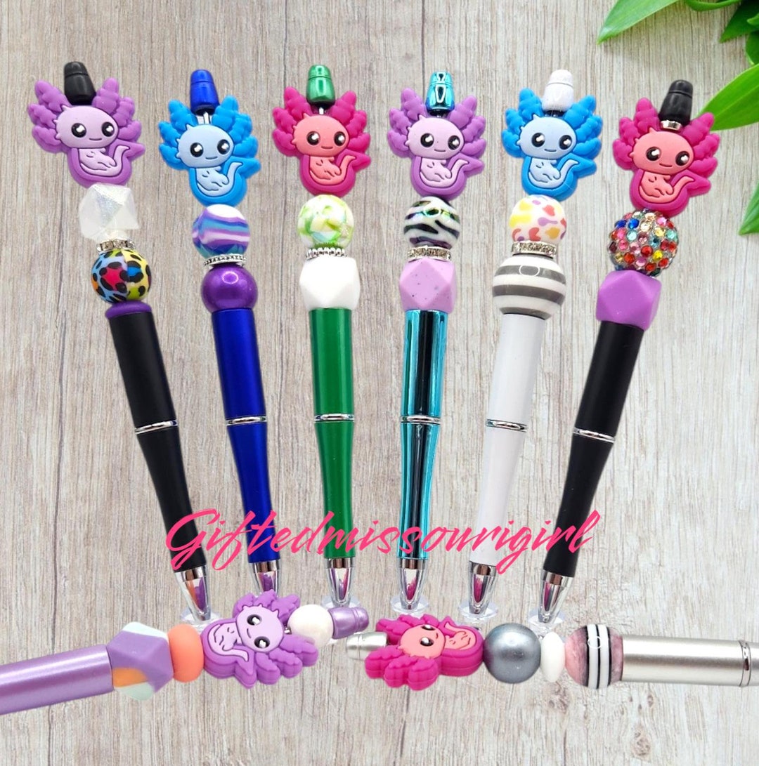 Axolotl Ink Pen // Beaded Ink Pen // Many Options // Pen Gift Set ...