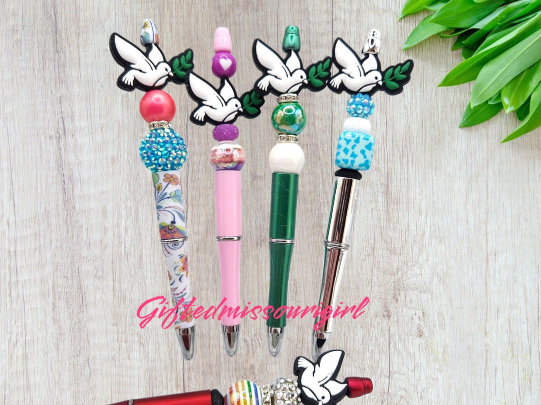 Dove Ink Pen // Bird // Memory // Beaded Ink Pen // Ready to Ship 10/25 ...