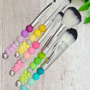 Pastel Gummy Bear Makeup Brush Set // 5 Piece // Beaded Makeup Brushes ...