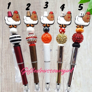 Chicken Pen // Rooster // Chick // Beaded Pen // Many Options // Pen ...