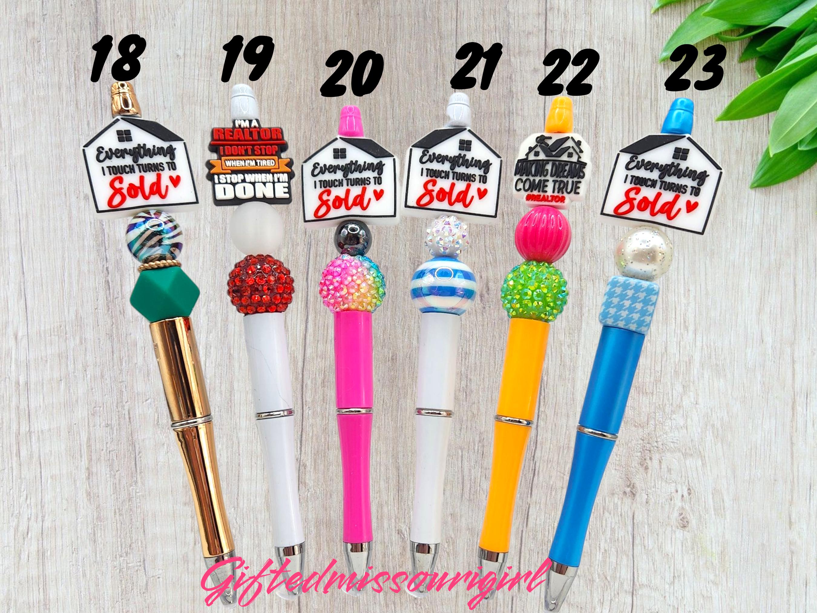 Real Estate Ink Pen // Realtor Pen // Home Pen // Beaded Pen // Ready ...