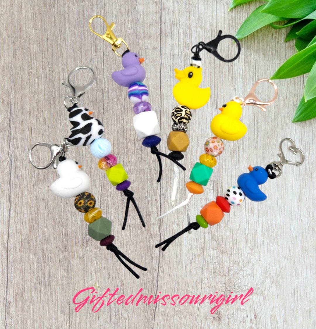 Rubber Duck Beaded Key Chain // 3D // Many Options // Ready to Ship 6/ ...