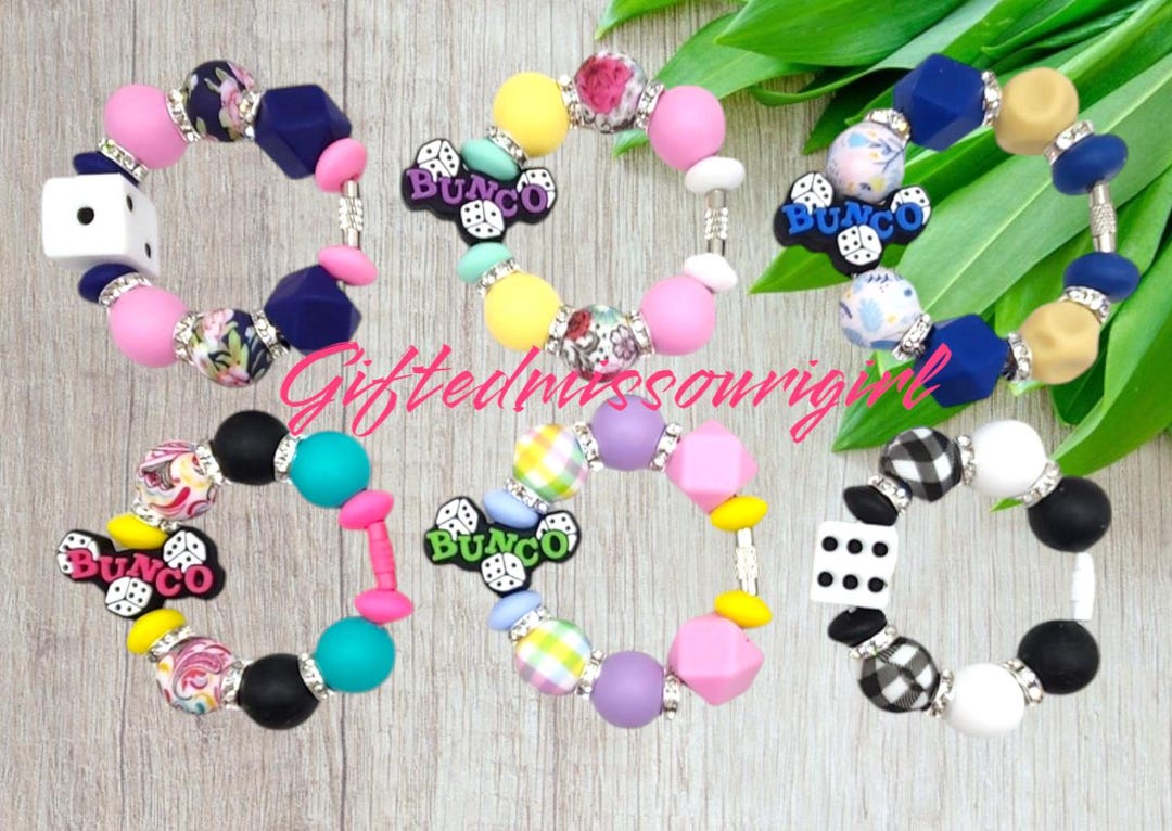 Bunco Cup Charm // Game // Dice // Beaded Cup Charm // Cup Accessory ...