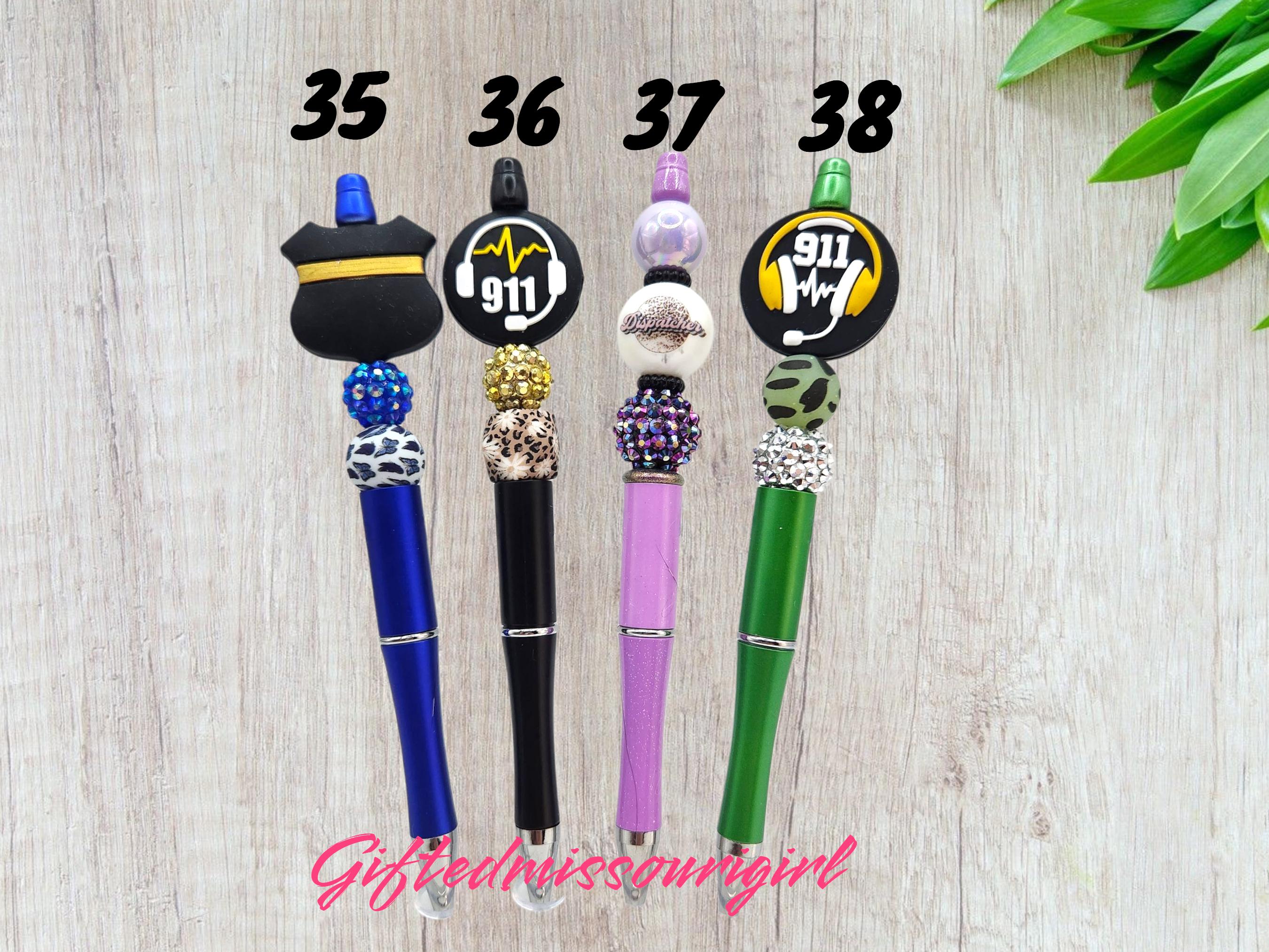 Dispatch Beaded Ink Pen // 911 // Police // Thin Gold Line // Fire ...