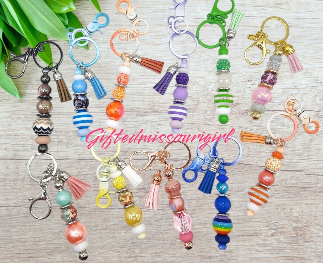 Simply Beaded Key Chain // Many Color Options // Ready to Ship updated ...