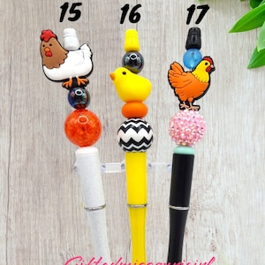 Chicken Pen // Rooster // Chick // Beaded Pen // Many Options // Pen ...