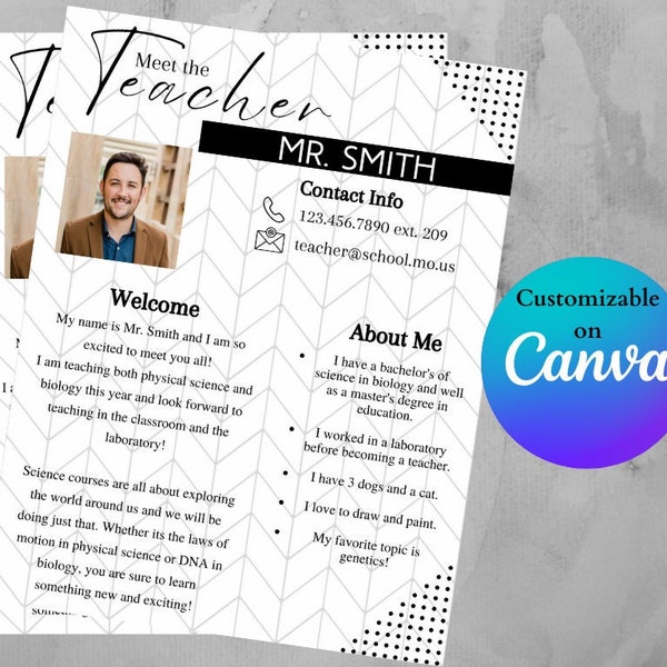 Meet the Teacher Template Watercolor - Etsy